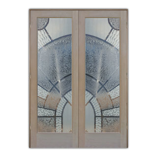 Interior Doors - Matrix Arcs Frosted Glass Design - 28" x 80 ...
