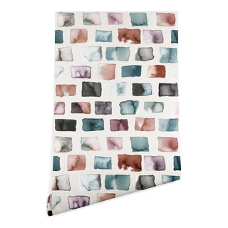 Deny Designs Ninola Design Mineral Color Blocks Rustic Wallpaper, 2'x8 ...