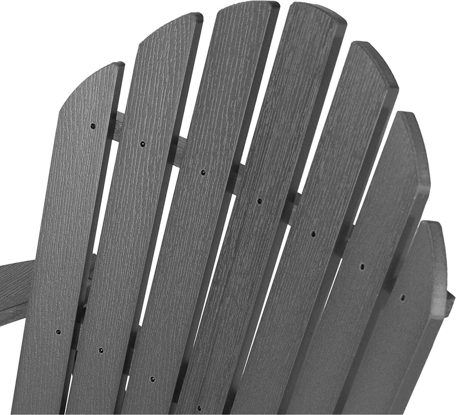 Set of 2 Adirondack Chair, Weatherproof Slatted Slanted Seat ...