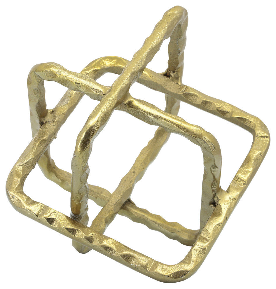 Metal 8" Square Orbs, Gold - Contemporary - Decorative Objects And ...