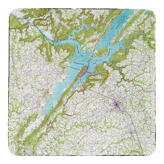 Lake Guntersville, AL Nautical Map Coaster - 3 Sets of 4 (12 Total) Set ...