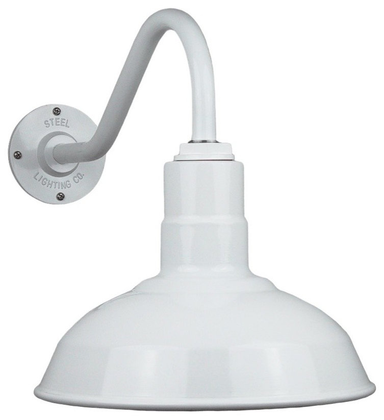 12" Modern Farmhouse Barn Light with 16" Gooseneck, The Westchester ...