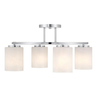Herron Four Light Semi-Flush Mount in Chrome - Transitional - Flush ...