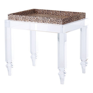 Acrylic Table WithBlue Hair - Eclectic - Side Tables And End Tables ...