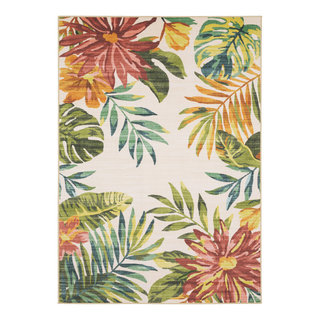 Florida Tropical Beige/Multi Indoor-Outdoor Washable Rug, 2' x 3 ...