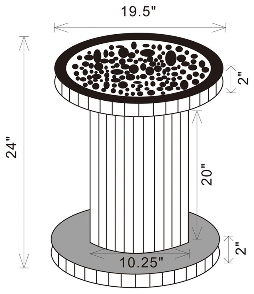 Coaster Dorielle Glass Crystal Inlay Round Top Accent Table in Mirror ...