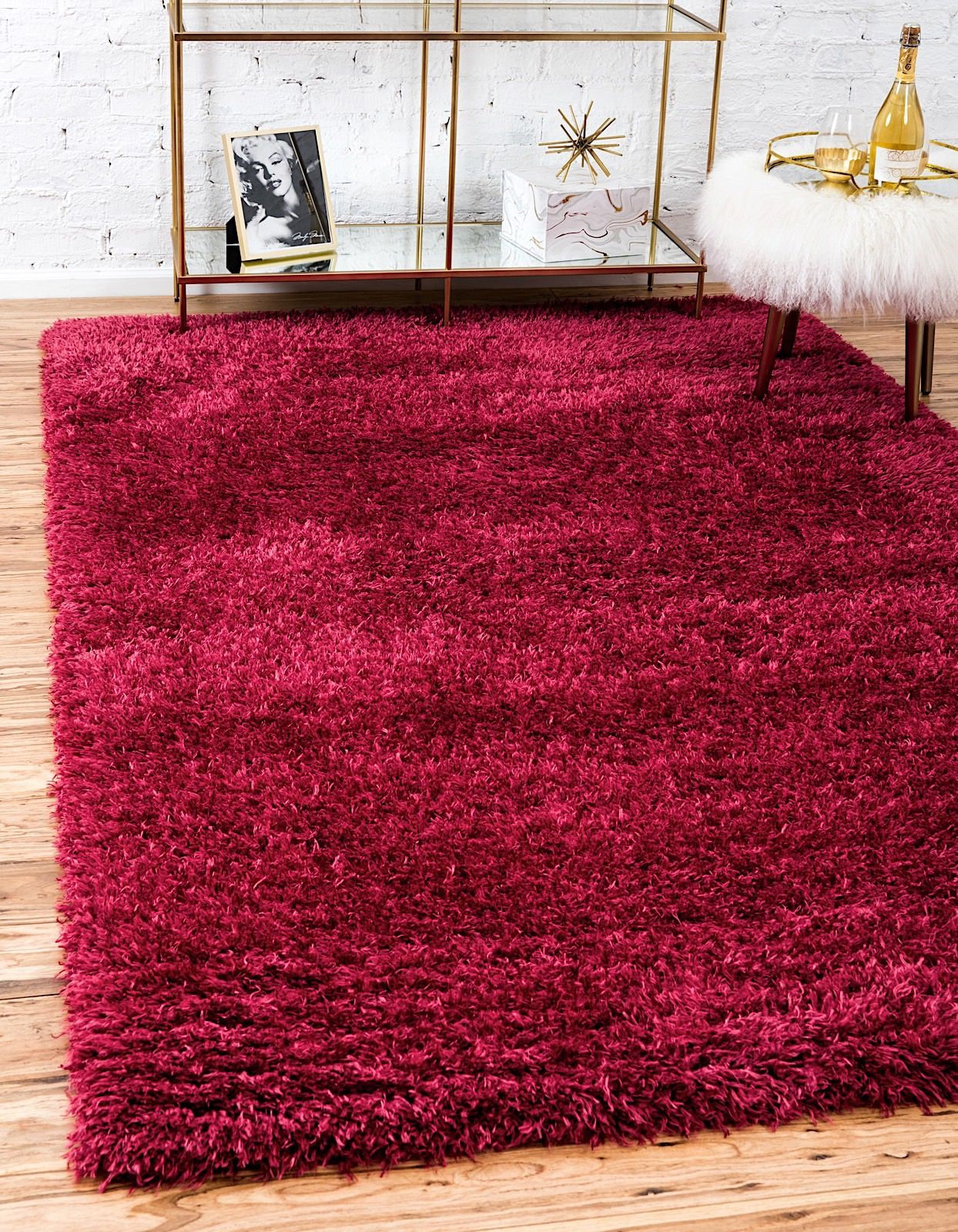 Shag Starlet Ruby Red Area Rug, 4'x6' - Contemporary - Area Rugs - by ...