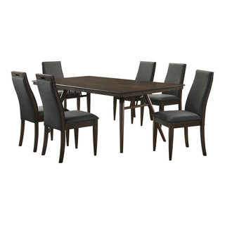 Wes 7-piece Rectangular Dining Table Set Dark Walnut - Dining Sets - by ...