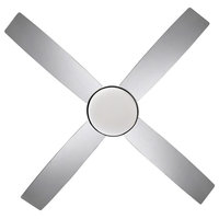 Cali 52-Inch LED Silver Stainless Steel Ceiling Fan in Brushed Nickel ...