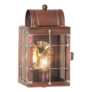 Irvin's Country Tinware Small Wall Lantern in Antique Copper, One Size ...
