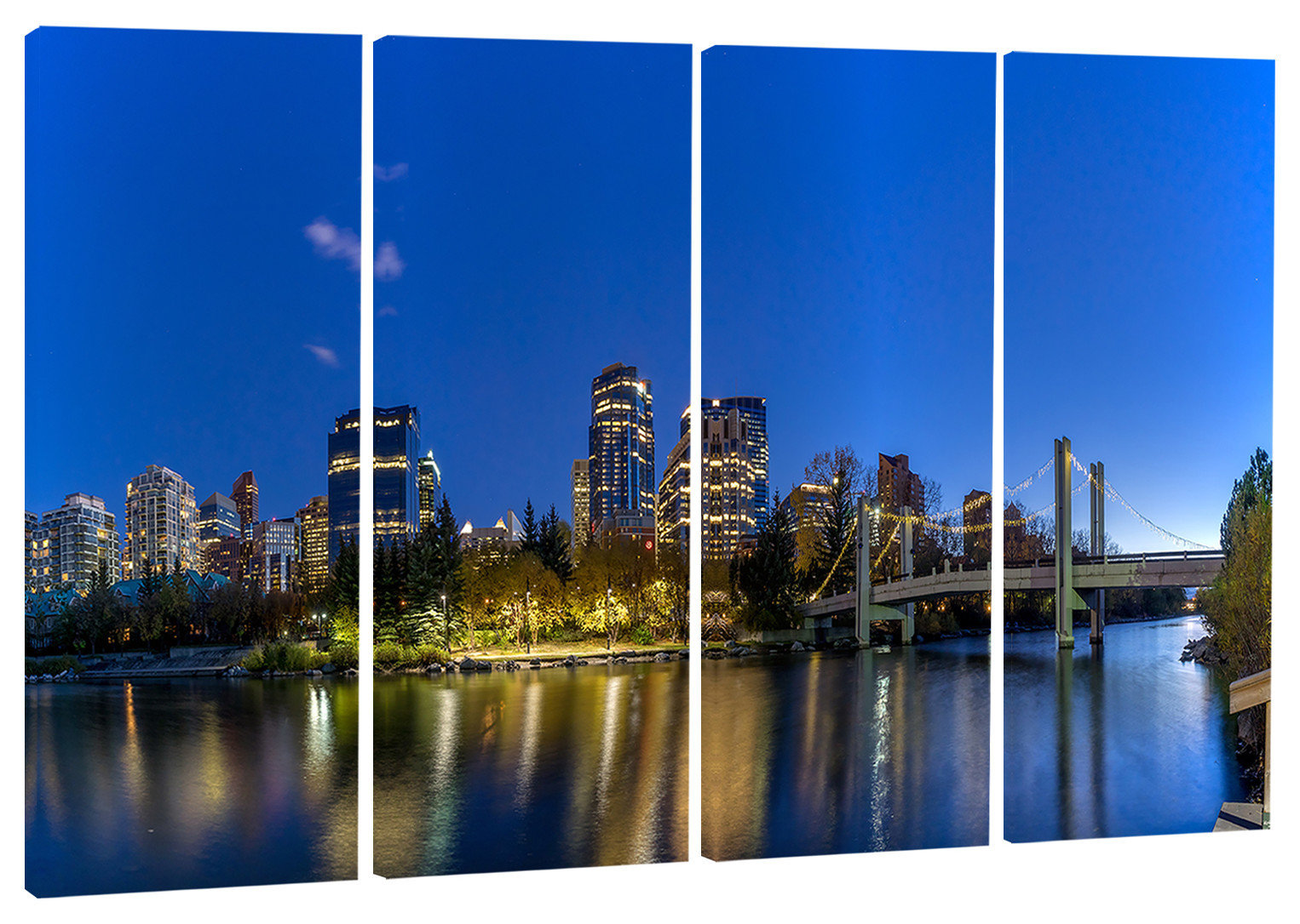 "Calgary Skyline" Cityscape Photography Canvas Print, 48"x28" 2 Panels ...