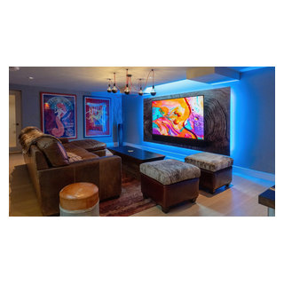 A High-Tech Basement Redesign Infused with Art and Innovation - Rustic ...