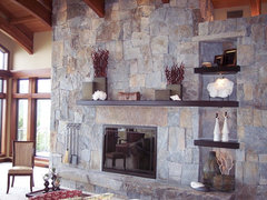 70's style fireplace