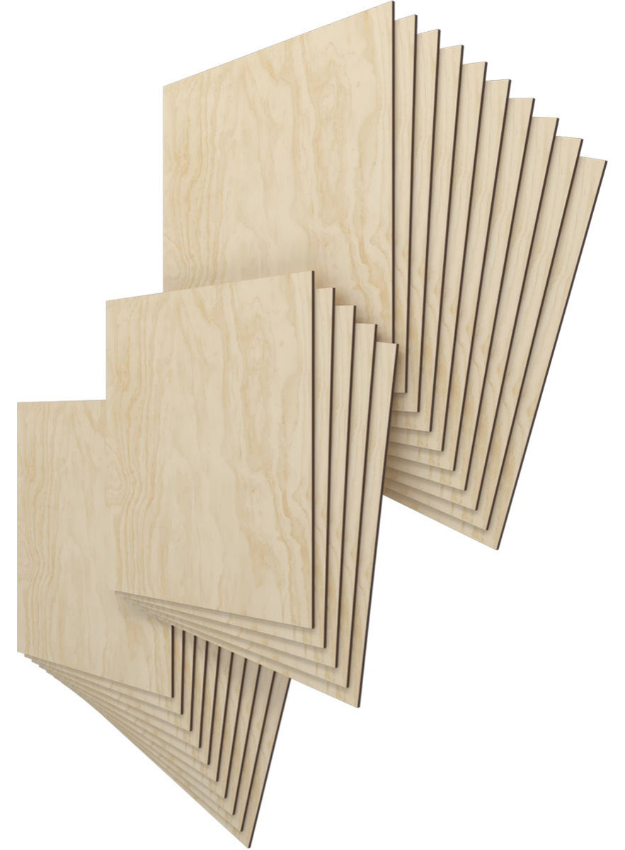 7 3/4"W x 7 3/4"H x 1/4"T Wood Hobby Board, Alder, 23.75"Wx23.75"Hx.375 ...