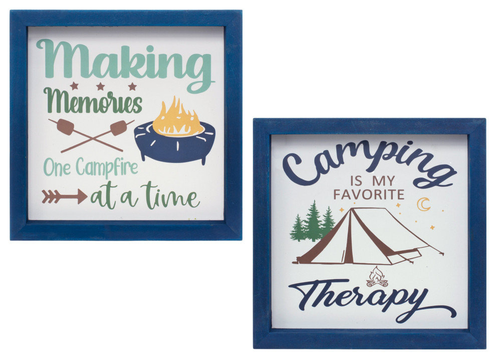 Camping Sign, 4-Piece Set - Rustic - Novelty Signs - by Melrose ...