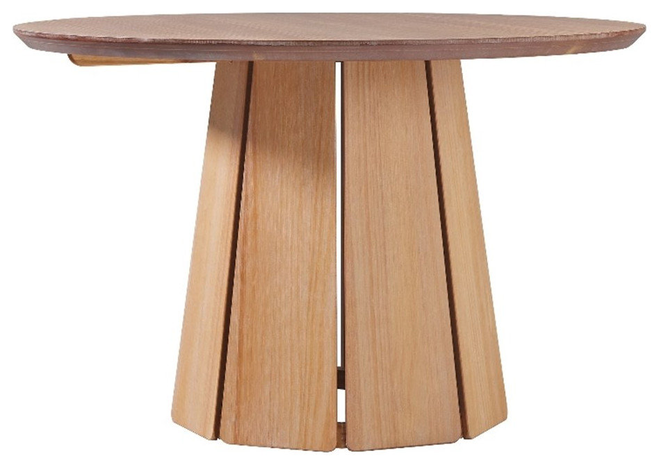 Pemberly Row Wood Pedestal Base Round Top Dining Table - 48 Inch ...