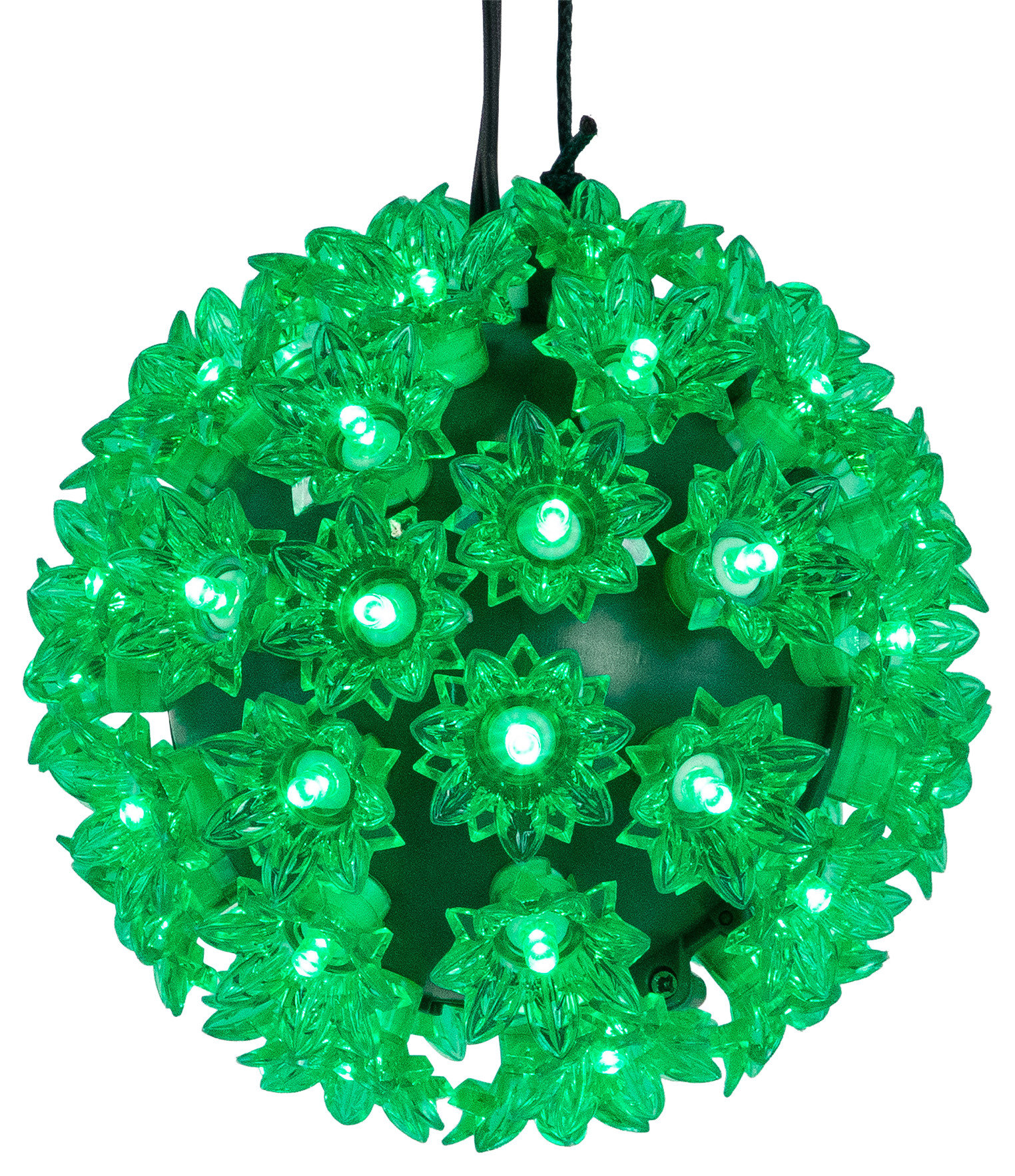 LED Lighted Starlight Sphere Outdoor Hanging Christmas Decor- 6", Green ...