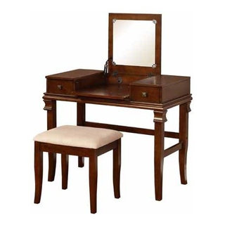 Angela Walnut Vanity Set - Traditional - Bedroom & Makeup Vanities - by ...
