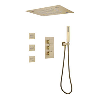 LED Thermostatic Complete Shower System with Body Sprays - Contemporary ...