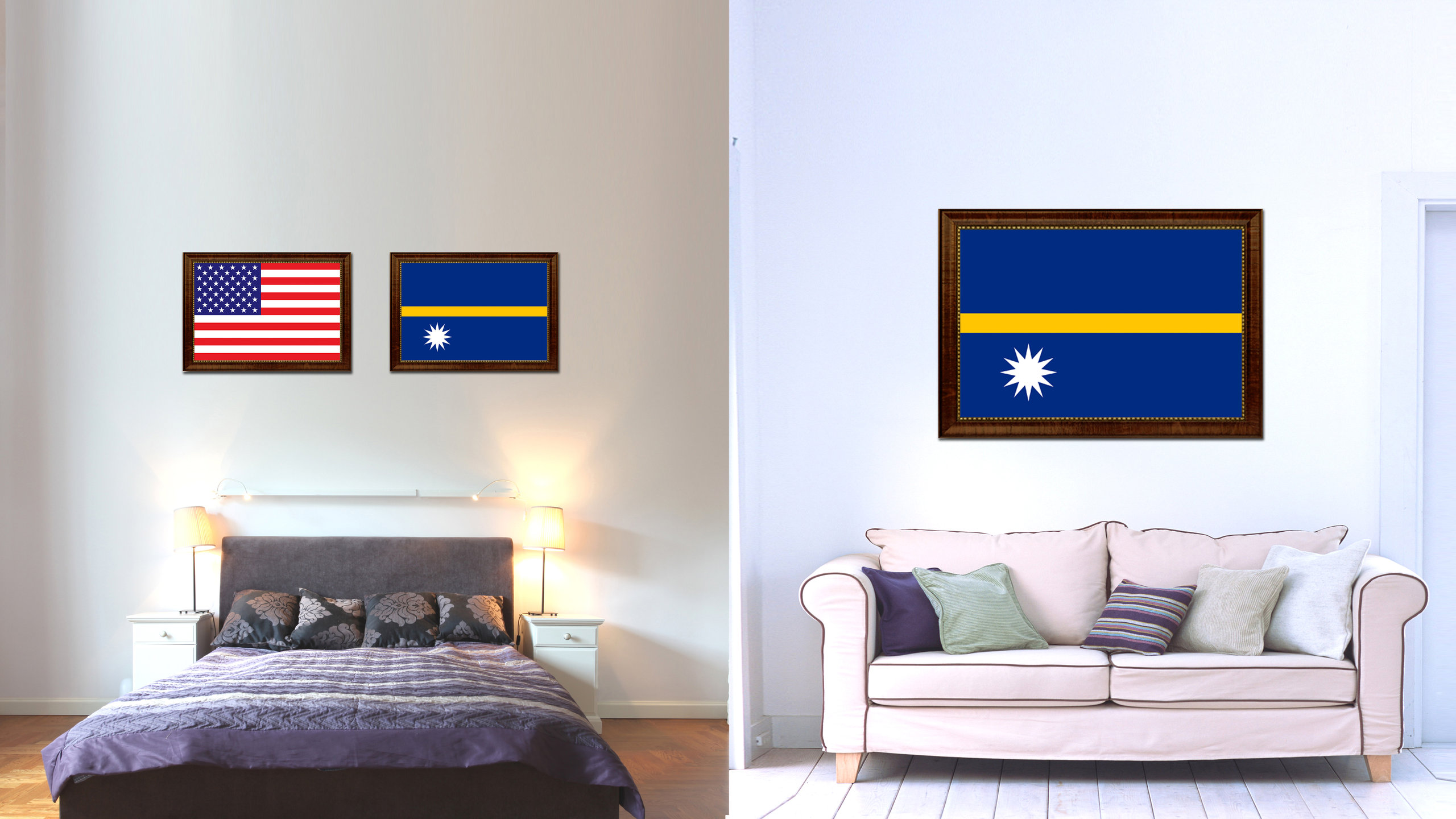 Nauru Country Flag Canvas Print, 27"x39", 27"x39" - Traditional ...