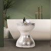 The Espen Silver Hourglass Stool/Side Table - Contemporary - Side ...