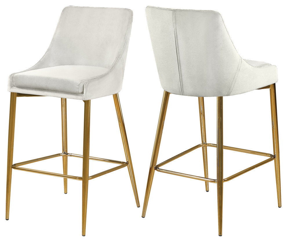 Karina Velvet Stool, Set of 2 - Midcentury - Bar Stools And Counter ...