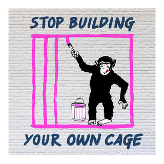 "Chimp in Cage" Digital Paper Print by Masterfunk Collective, 20"x20 ...