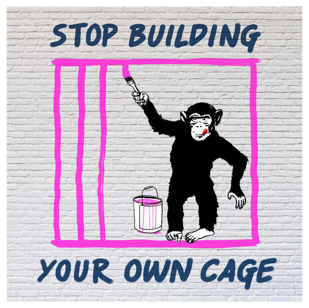 "Chimp in Cage" Digital Paper Print by Masterfunk Collective, 20"x20 ...