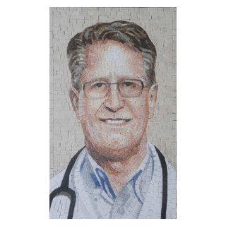 Custom Mosaic Portrait - The Doctor, 15" x 23" - Contemporary - Tile ...