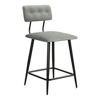 INK+IVY Henrick Sleek Modern Velvet Counter Stool With Tufted Back ...