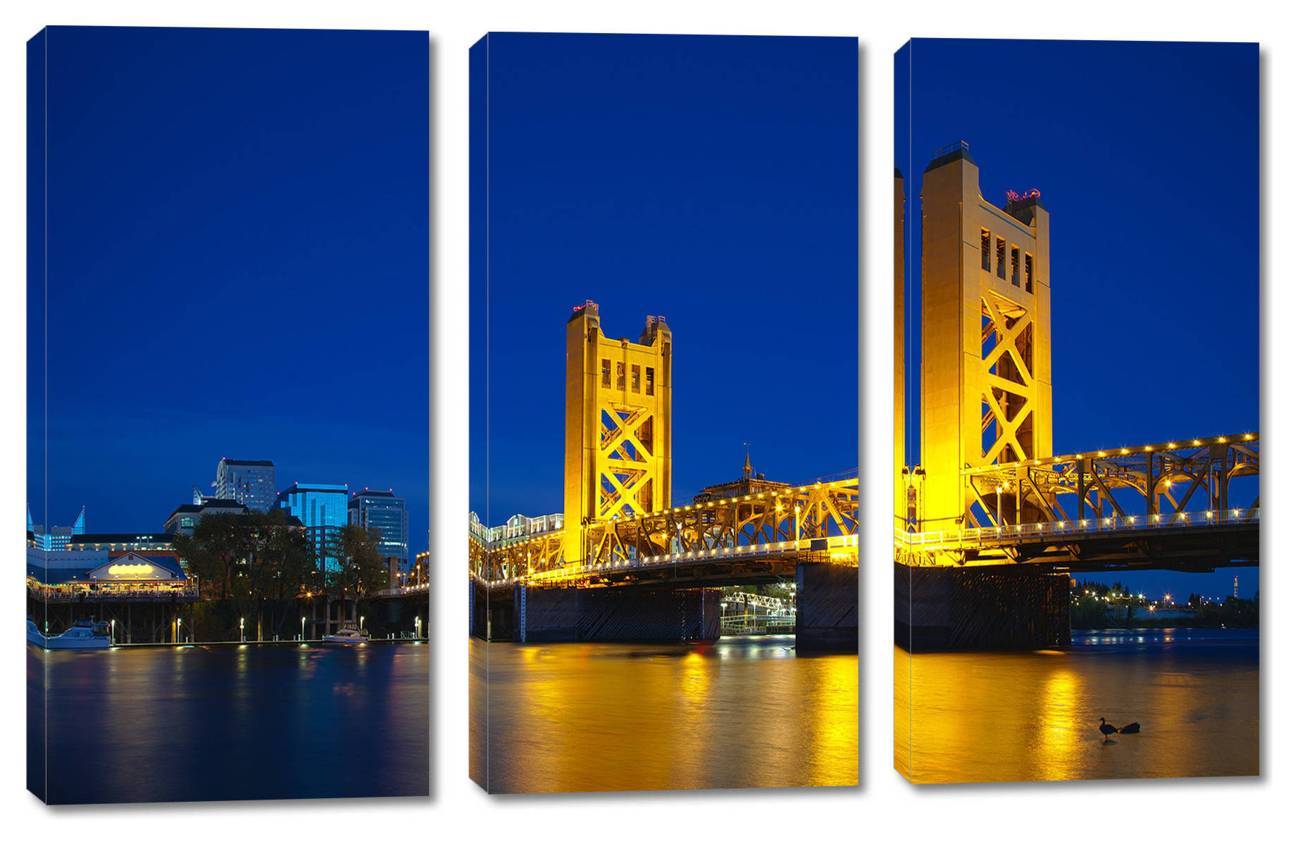 Sacramento Golden Gates Canvas Print, 3 Panel Split, Triptych Wall Art ...