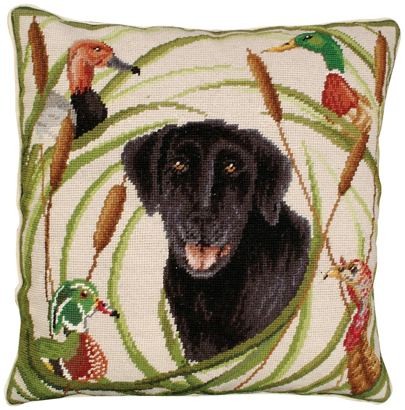 18x18 Wool Sporting Black Lab Pillow, 18x18 - Rustic - Decorative ...