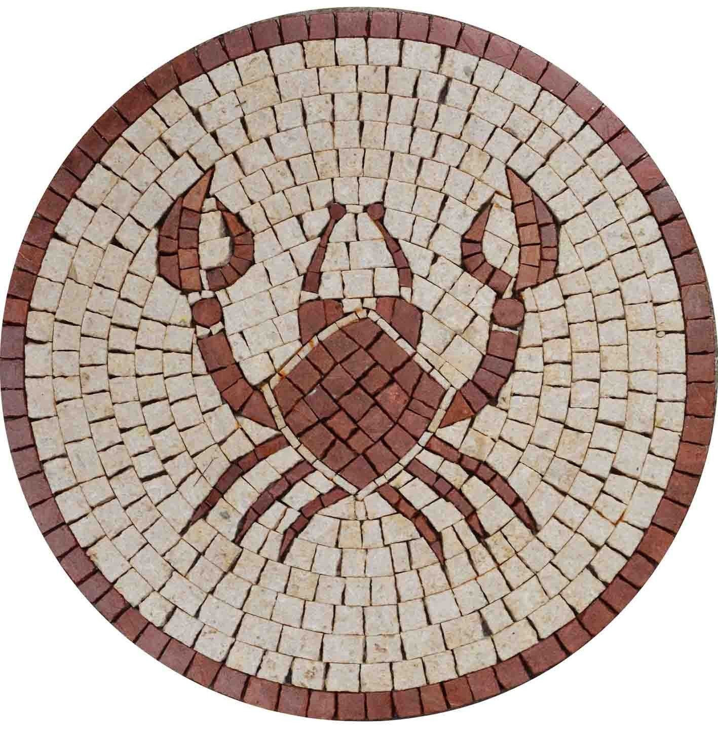 Cancer Horoscope Mosaic Handmade Art, 40" x 40" - Contemporary - Tile ...
