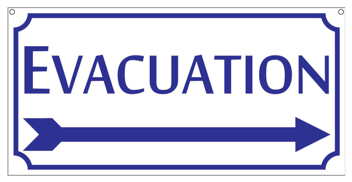 Evacuation With Arrow, Aluminum Safety Man Cave Bar Sign, 6"x12 ...