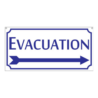 Evacuation With Arrow, Aluminum Safety Man Cave Bar Sign, 6"x12 ...