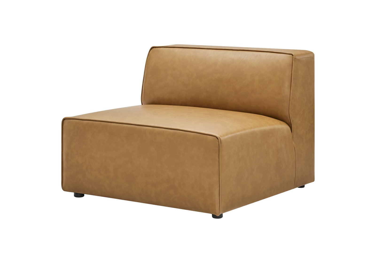 Sofa Middle Chair, Faux Vegan Leather, Gray, Modern, Lounge Hospitality ...