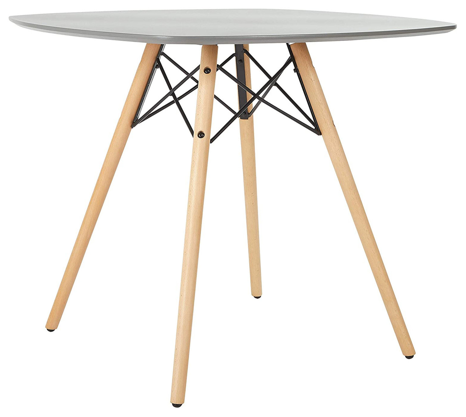 Contemporary Dining Table With Square Top & Eiffel-Style Base, Natural ...