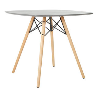 Contemporary Dining Table With Square Top & Eiffel-Style Base, Natural ...