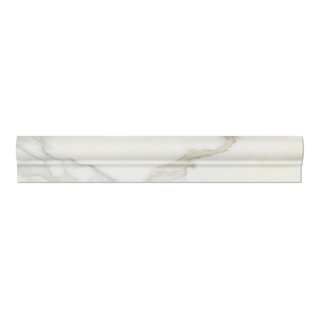 Sample of Calacatta Gold Marble Honed OG-1 Chair Rail Molding Trim ...