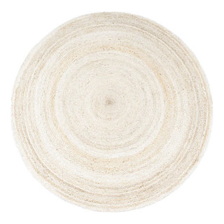 Round Jute Rug Hand-Woven, 3'11" Round - Beach Style - Area Rugs - by ...