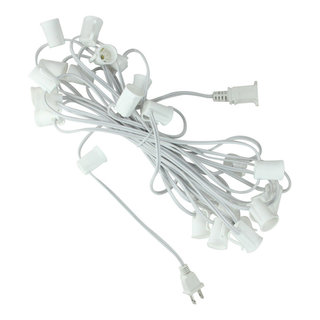 25' Commercial C9 Christmas Light Socket Set, 12" Spacing 18 Gauge ...