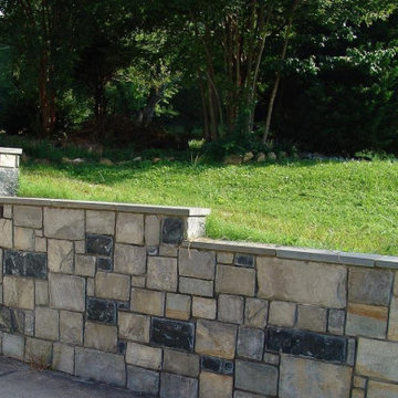 Stone Veneer Retaining Wall - Photos & Ideas | Houzz