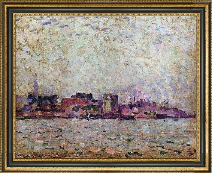 Theo Van Rysselberghe Morning Fog over The Port of Veer Holland Canvas ...