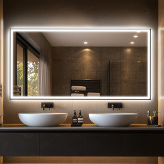 60" floating double sink vanity - under vanity LED lights?