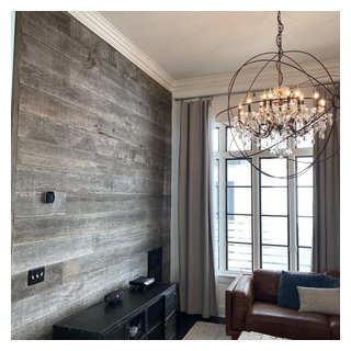 Weathered Gray Wall Panel Cladding - Living Room - by Eutree | Houzz