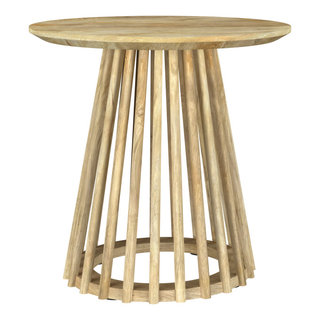 Touhy Round Solid Wood End Side Table Natural Mango - Side Tables And ...