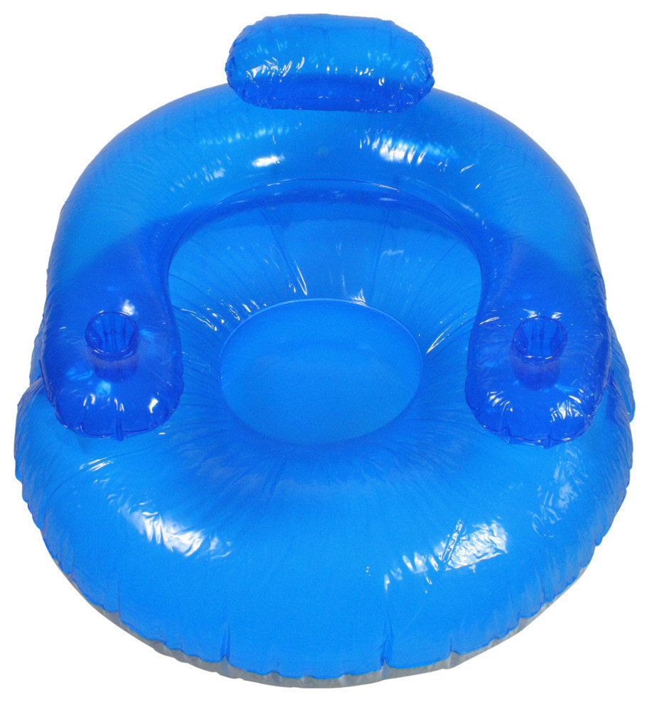 43" Inflatable Transparent Blue Swimming Pool Bubble Chair - Modern ...