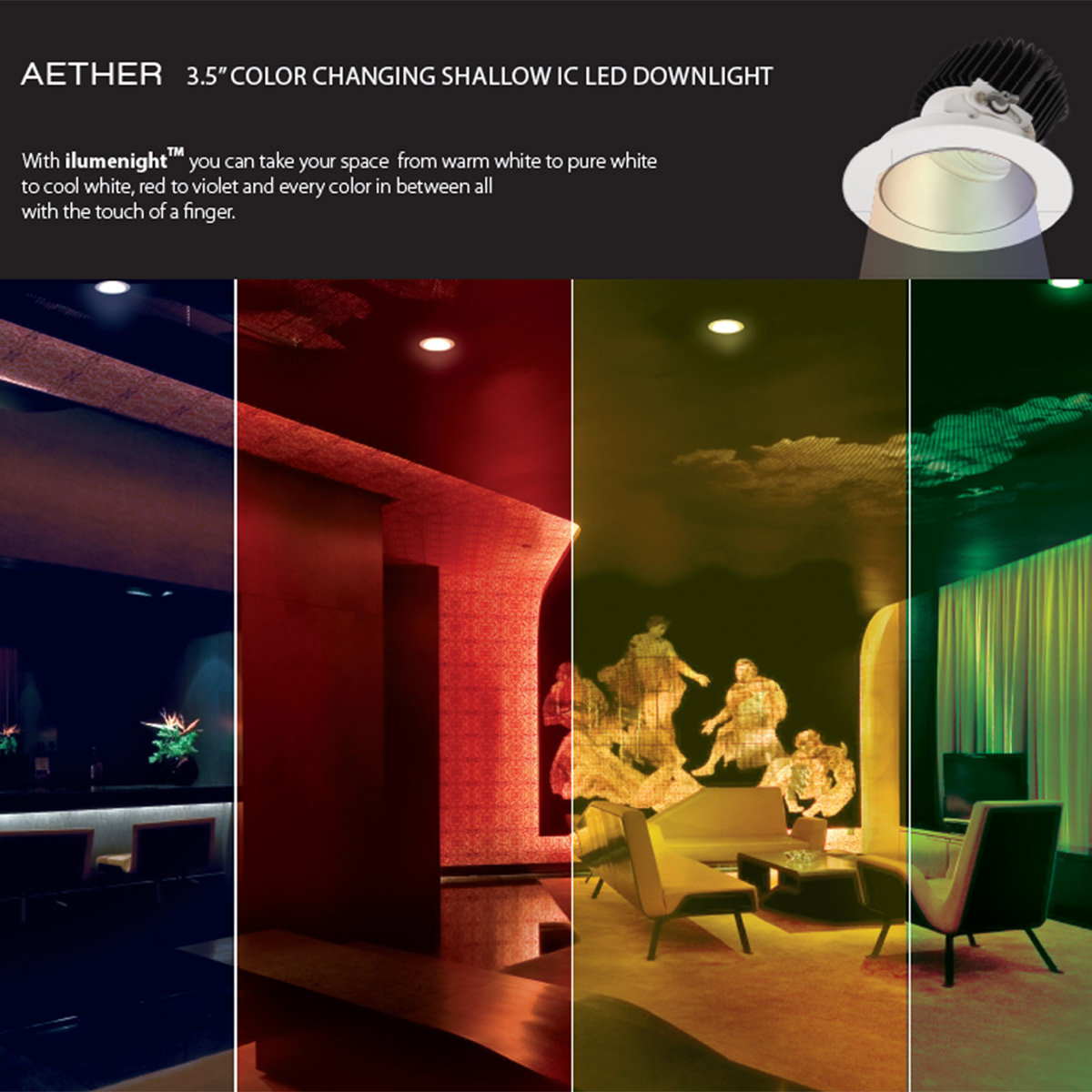 Aether Color Changing LED Round Adjustable, Light Engine Flood, Haze ...