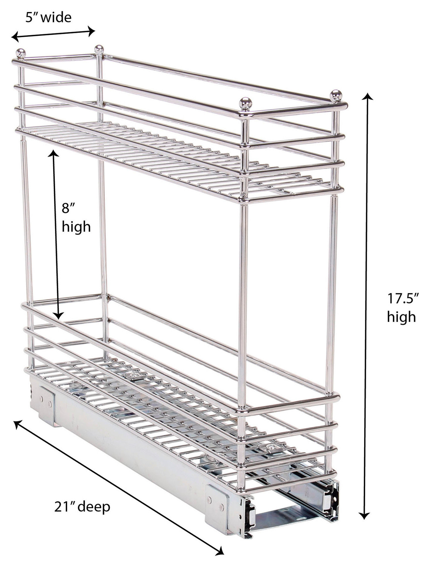Narrow Sliding Cabinet Organizer - Pantry And Cabinet Organizers - by ...
