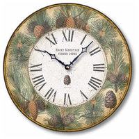 Vintage-Style 12 Inch Western Pine Wall Clock - Rustic - Wall Clocks ...